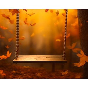 Fall Swing Digital Background, Autumn Digital Backdrop, Photoshop ...