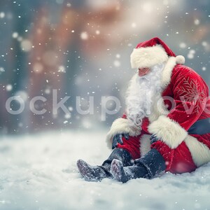 Christmas Santa Claus Digital Background, Holiday Creative Composite ...