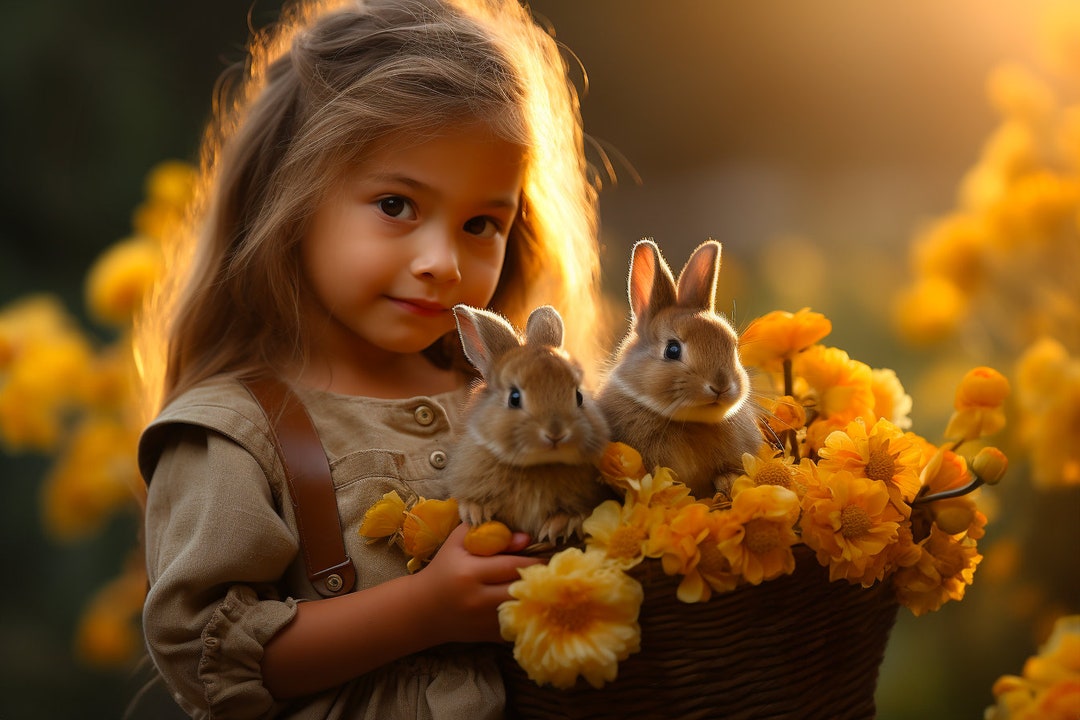 Spring Digital Backdrop, Easter Bunny Garden Path, Spring Digital ...