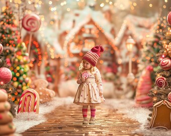 12 Candyland Christmas Digital Background, Christmas Village Digital ...