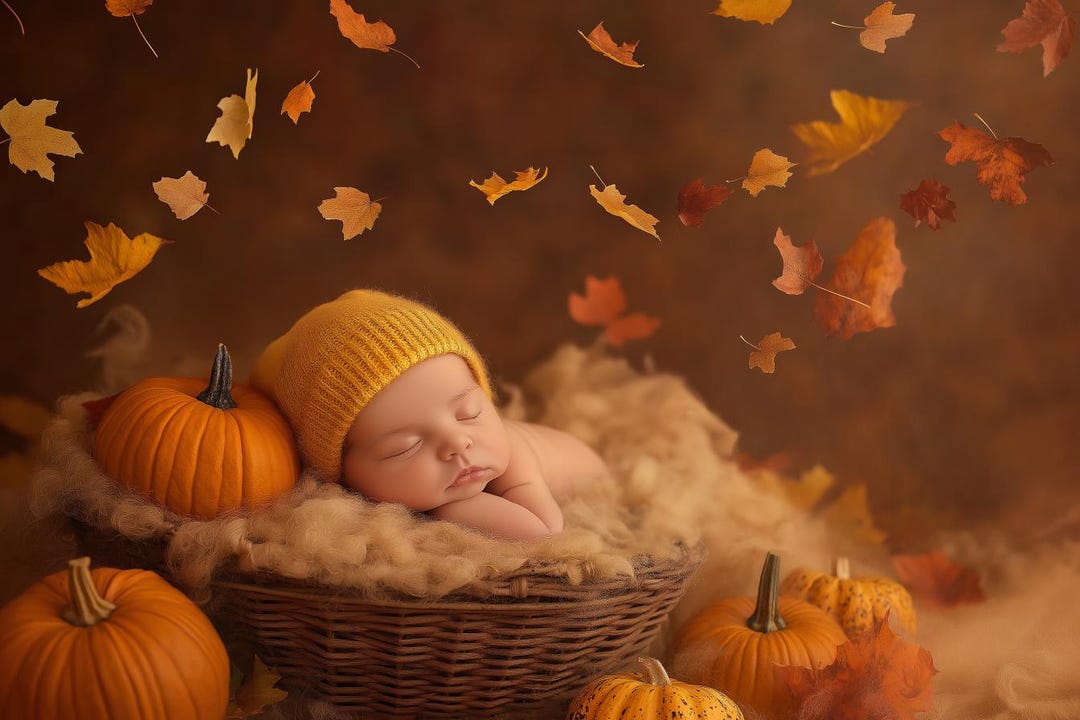 Fall Newborn Digital Background, Autumn Backdrop, Photography Creative ...