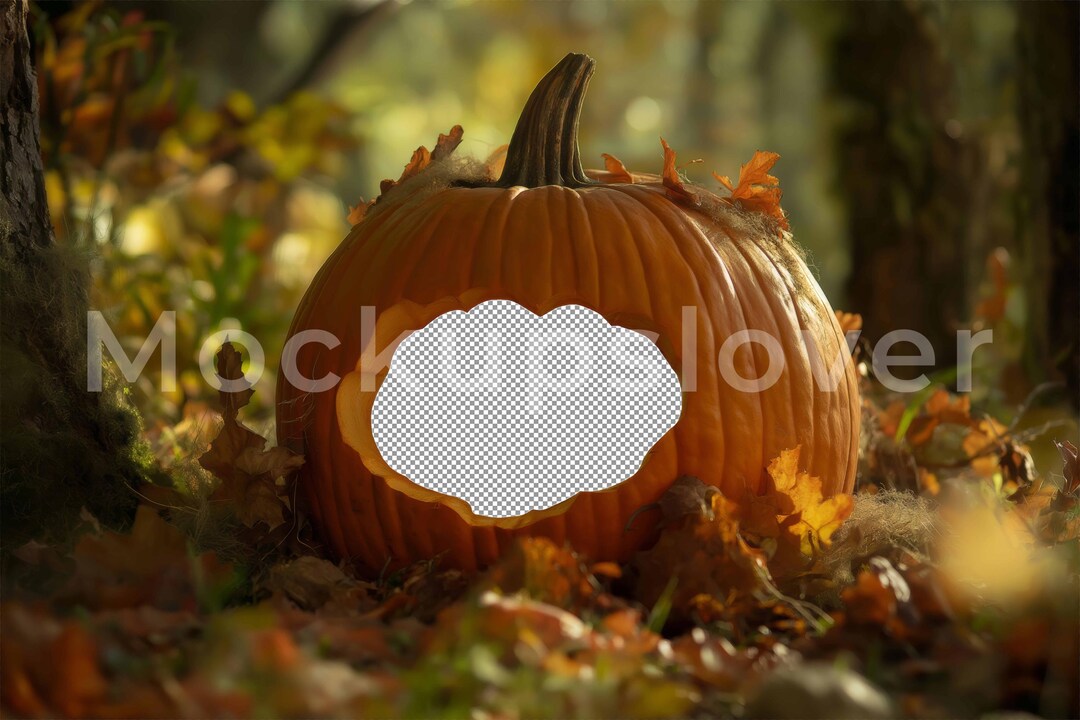 Pumpkin Digital Overlay, Fall Backdrop, Fantasy Forest Background, Face ...