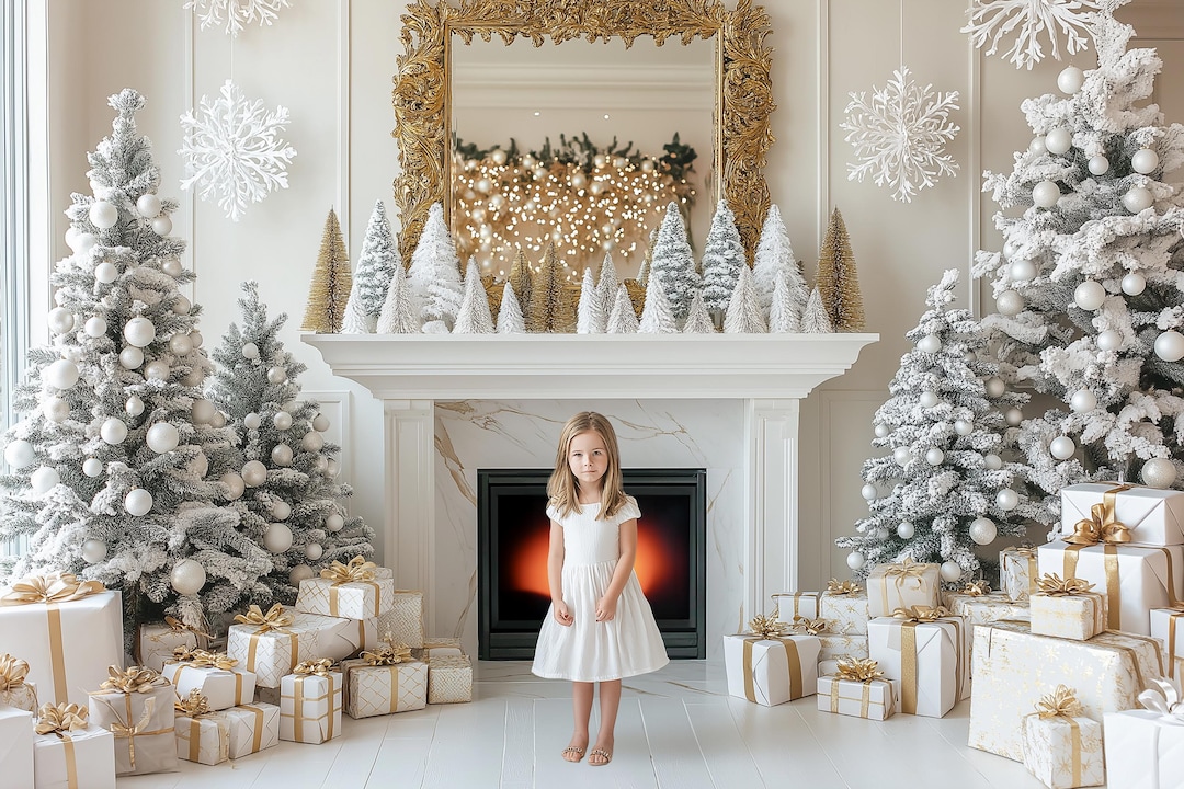 Christmas Studio Digital Background, Holiday Portrait Digital Backdrop ...