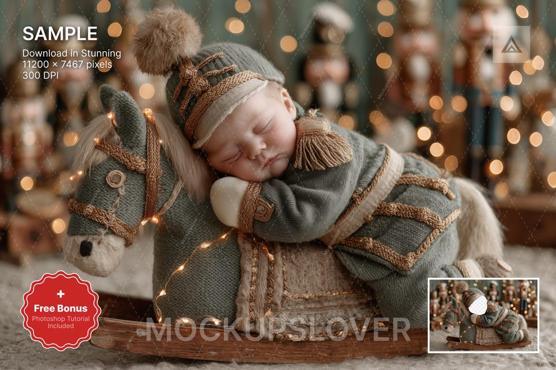 Newborn Face Swap Overlay, Christmas Nutcracker Digital Backdrop ...
