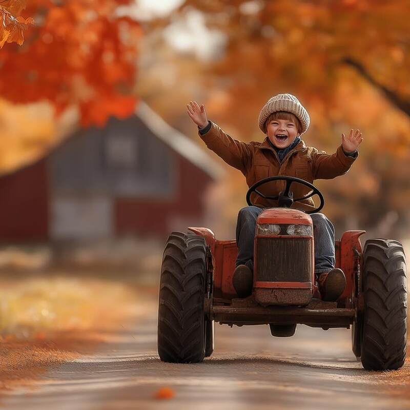 Autumn Tractor - Etsy