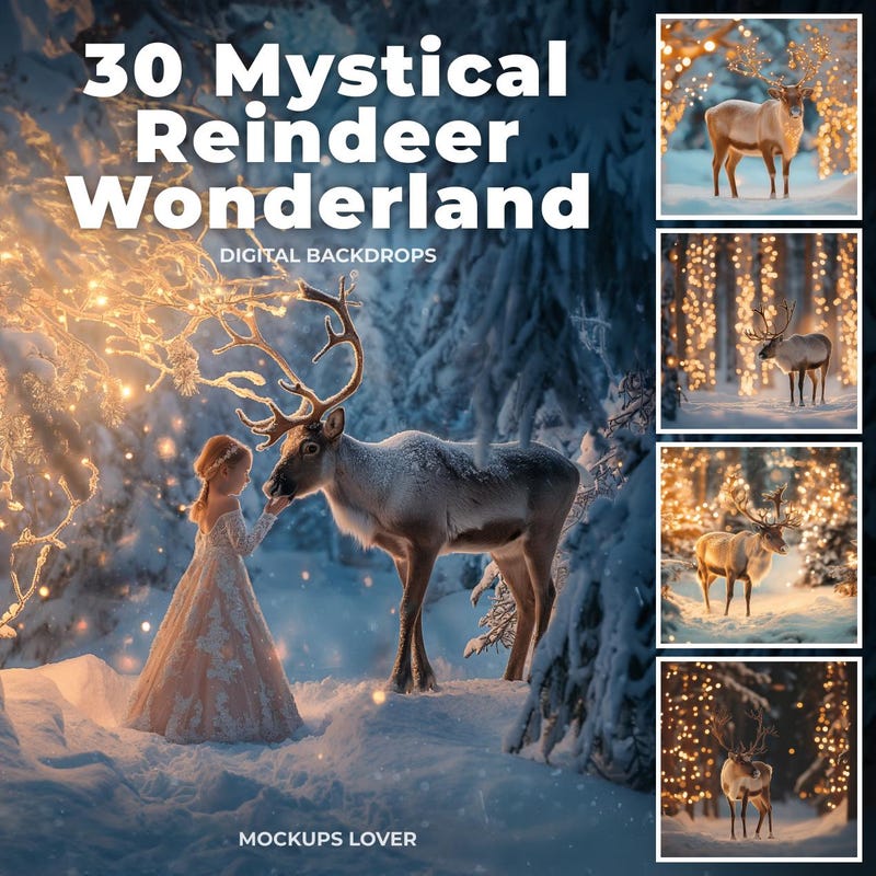 Reindeer Overlay - Etsy