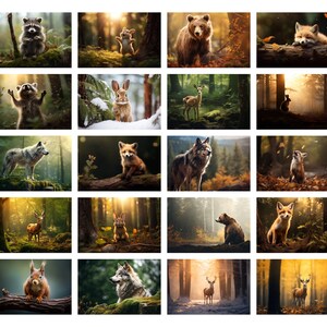 100 Forest Animal Digital CG Backdrops, Fairy Woodland Animal ...