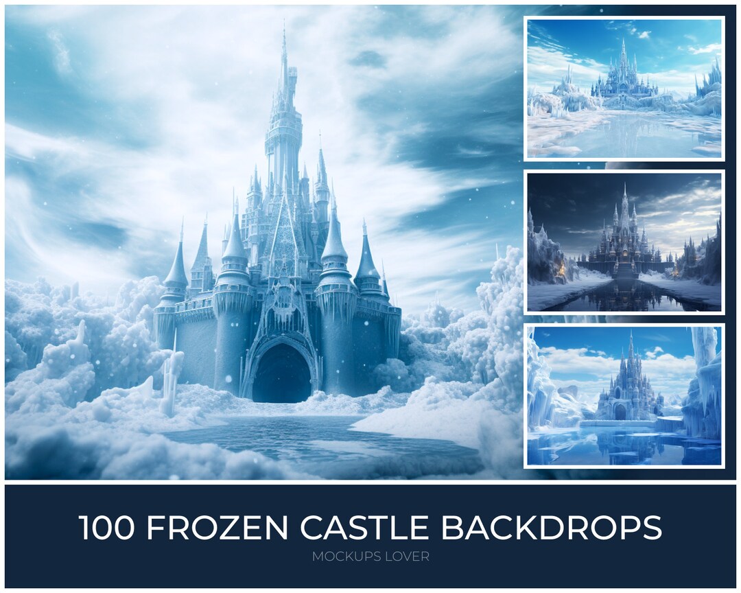 100 Frozen Castle Digital Backdrops Fairy Background - Etsy