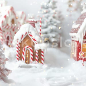 Christmas Gingerbread House Digital Backdrop, Winter Wonderland Photo ...
