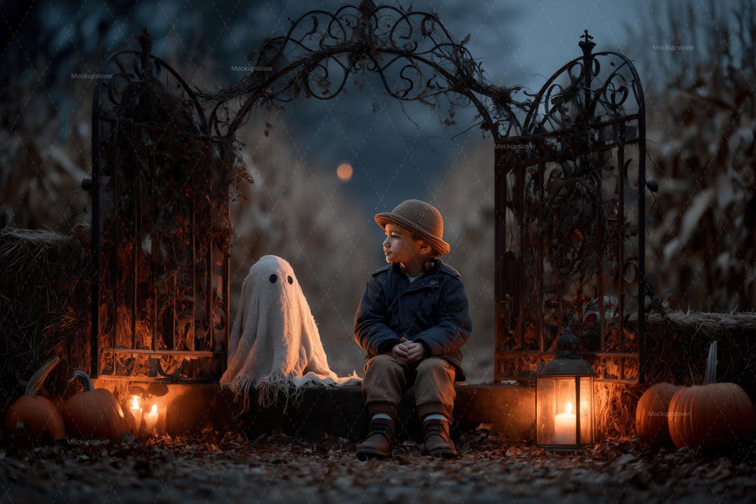 Gothic Halloween Arch Digital Photography Backdrop, Haunted Forest ...