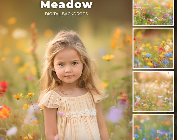 Wildflower Field Digital Background, Photography Backdrop, Easter ...