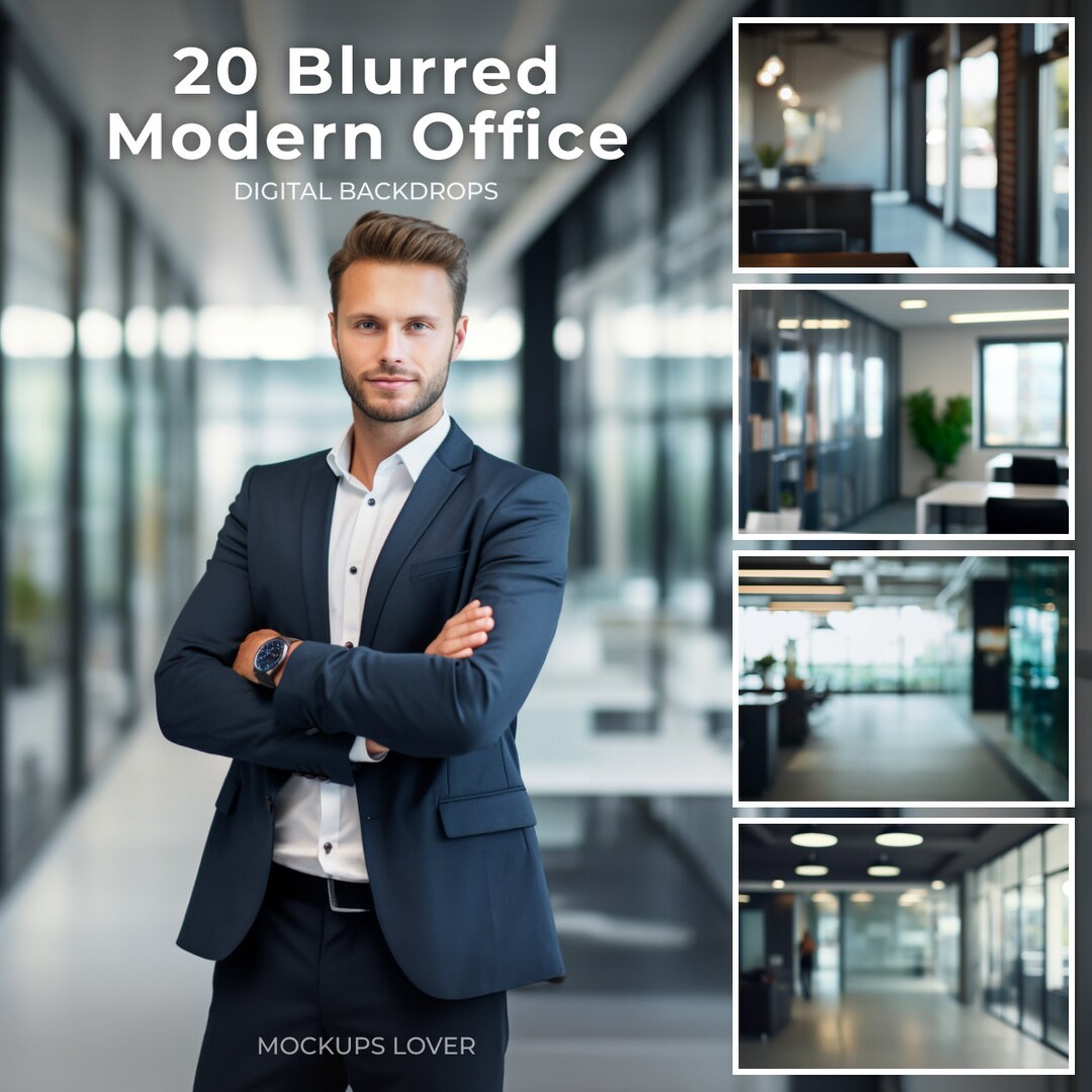 Office Digital Backdrops for Resume, Blurred Business Headshot Overlays ...