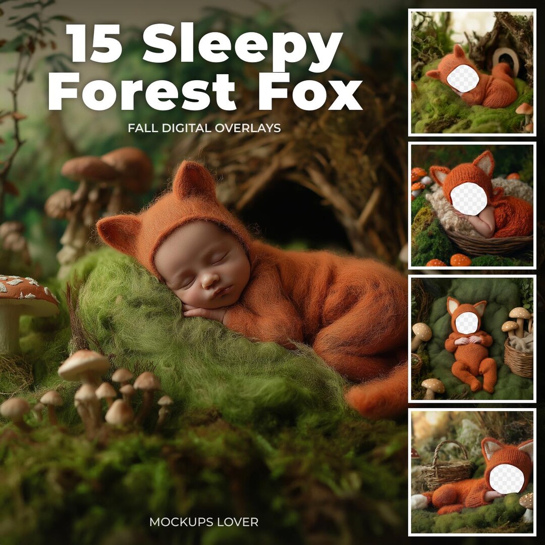 Newborn Face Insert Digital Overlay Set, Newborn Prop, Enchanted Forest ...