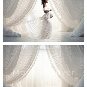 100 White Sheer Curtains Digital Backdrops, Studio Digital Backgrounds ...
