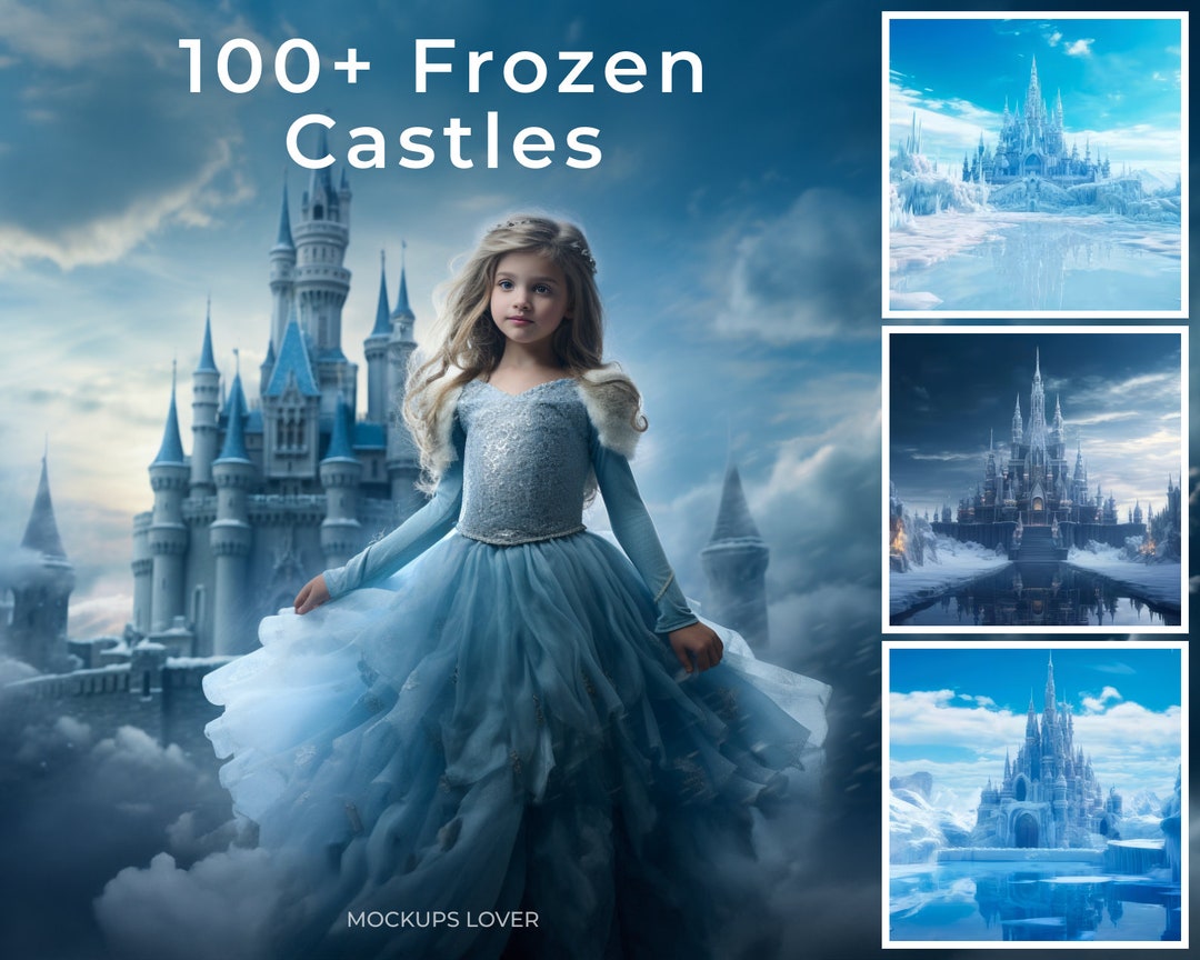 100 Frozen Castle Digital Backdrops, Fairy Background, Fairytale Mega ...