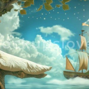 Neverland Digital Backdrop, Pirate Ship, Newborn, Toddler Digital ...