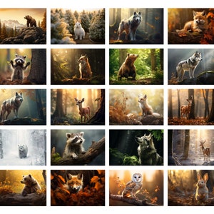 100 Forest Animal Digital CG Backdrops, Fairy Woodland Animal ...