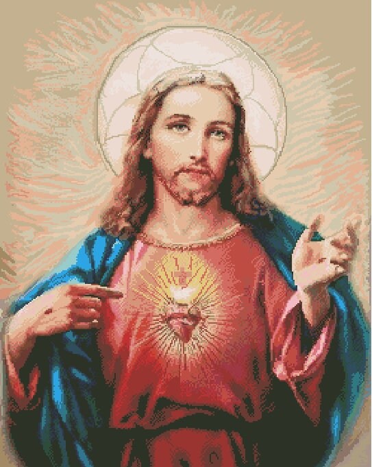 Cross Stitch Digital Pattern Jesus Christ Embroidery Handmade - Etsy