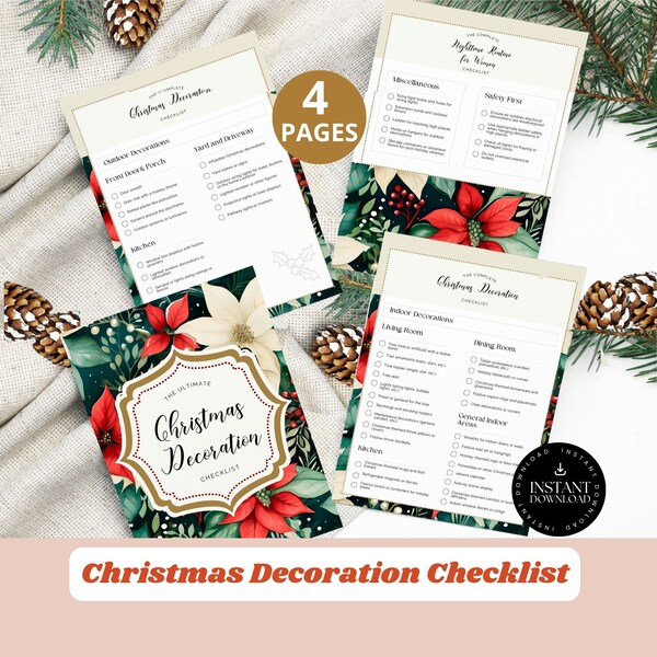 Christmas Decorations Template Checklist - Etsy