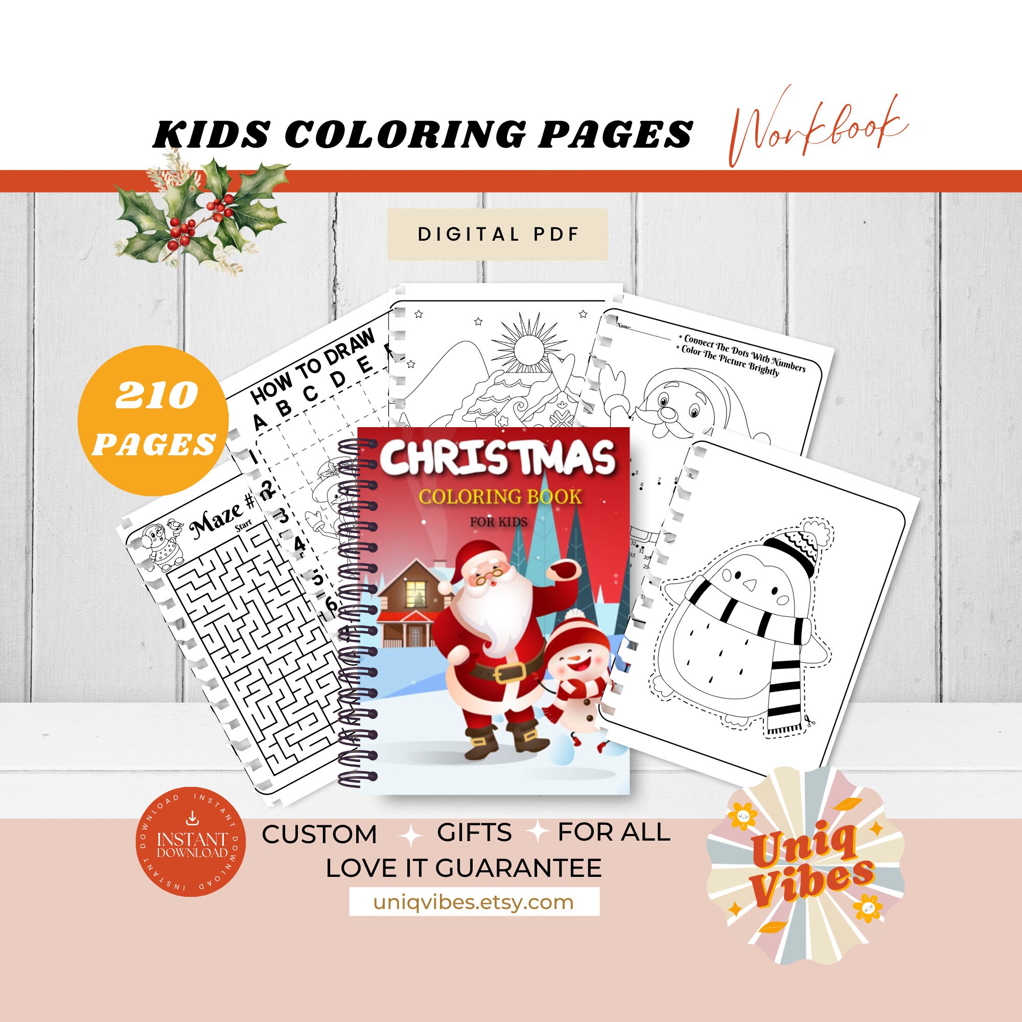 Christmas Stockings Coloring Page Holiday Activity Book Printable ...