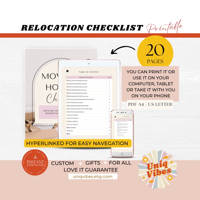 Relocation Checklist Printable Moving Checklist for New Apartment Guide ...