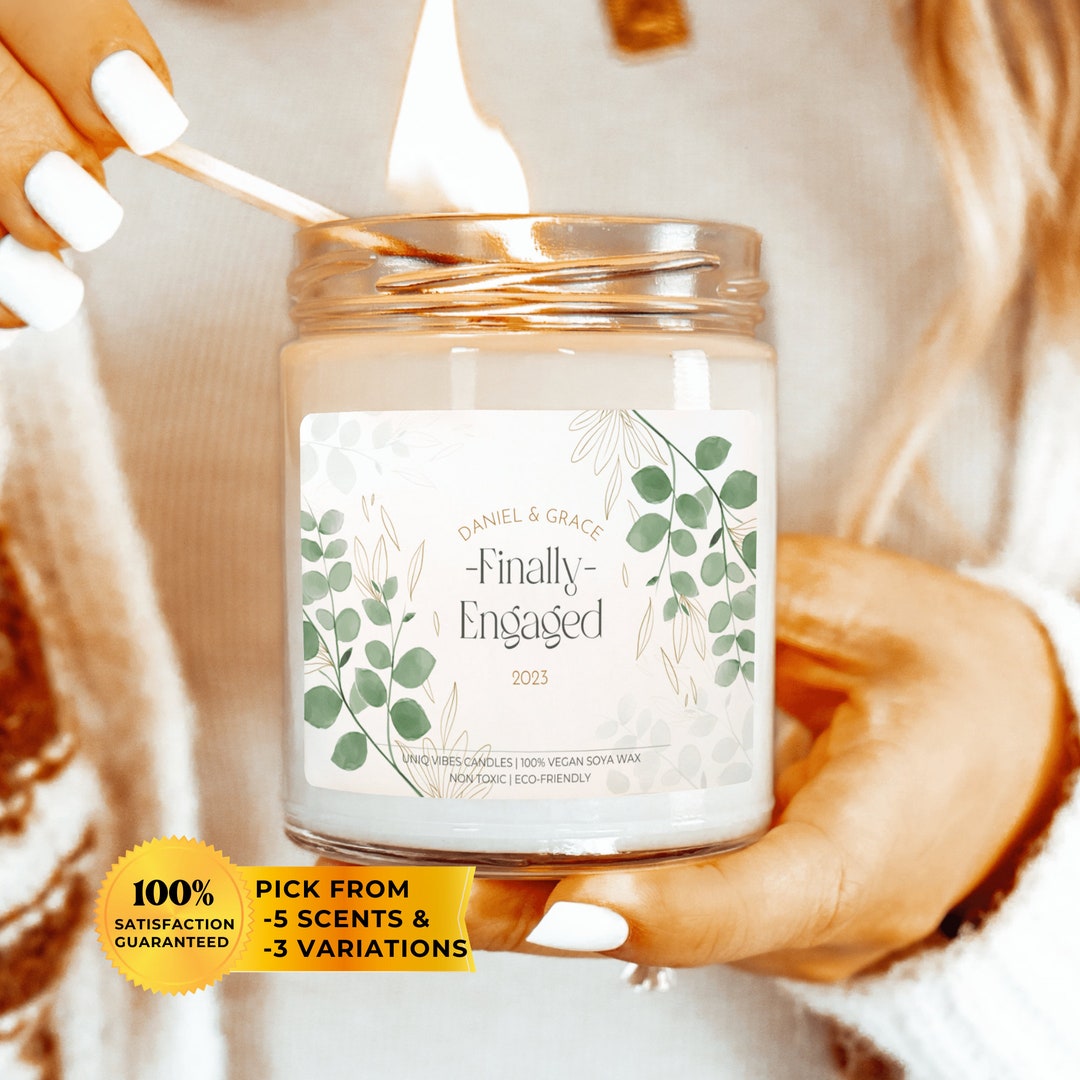 Finally Engagement Candle Personalized Engagement Gift, Engaged Candle, Bridal Shower Gift ...