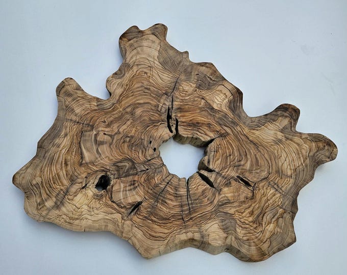 23.3" / 18.9" Unfinished Olive Wood Slab for Coffee Table, Live Edge ...