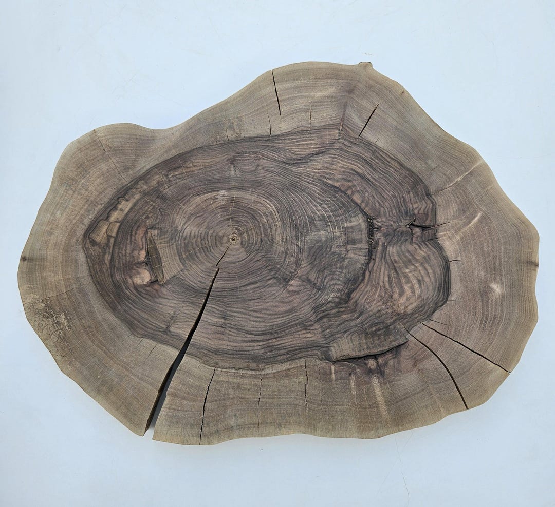 22.7" X 17" Turkish Walnut Wood Slab, Raw Edge Wood for DIY, Live Edge ...