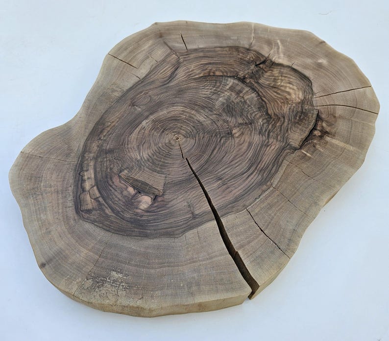 22.7" X 17" Turkish Walnut Wood Slab, Raw Edge Wood for DIY, Live Edge ...