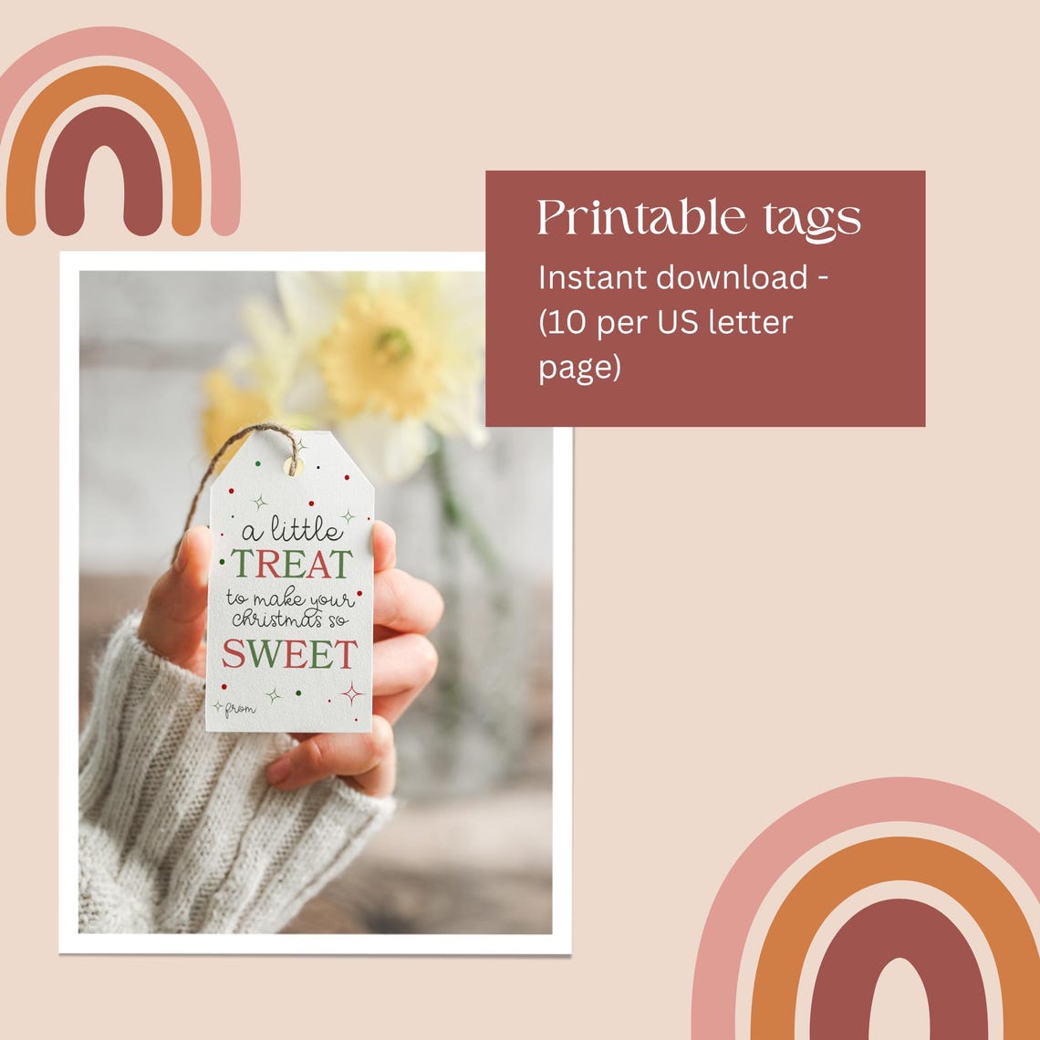 Printable Christmas Cookie Tag, Holiday Favor Tags (PDF) - Etsy