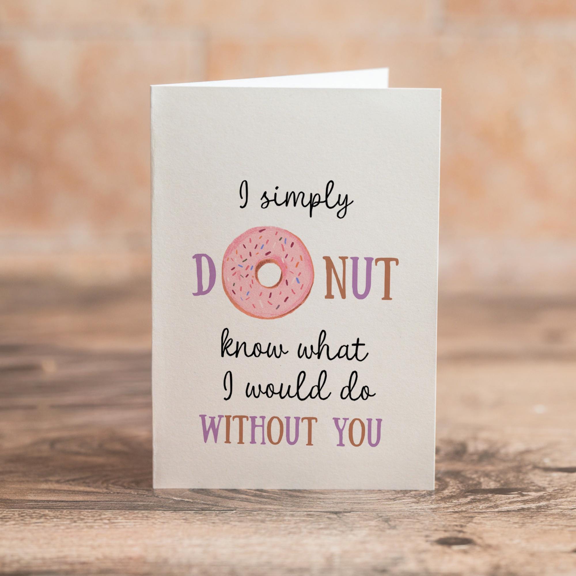 Donut Valentine Card Printable Card Instant Download 5 Sizes - Etsy