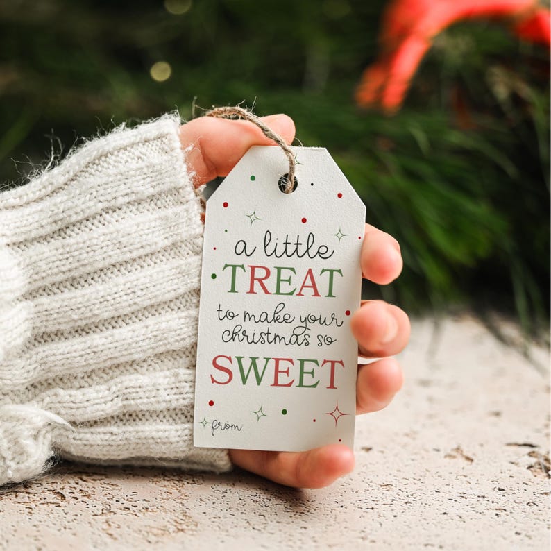 Printable Christmas Gift Tag Christmas Cookie Tag Printable Holiday ...