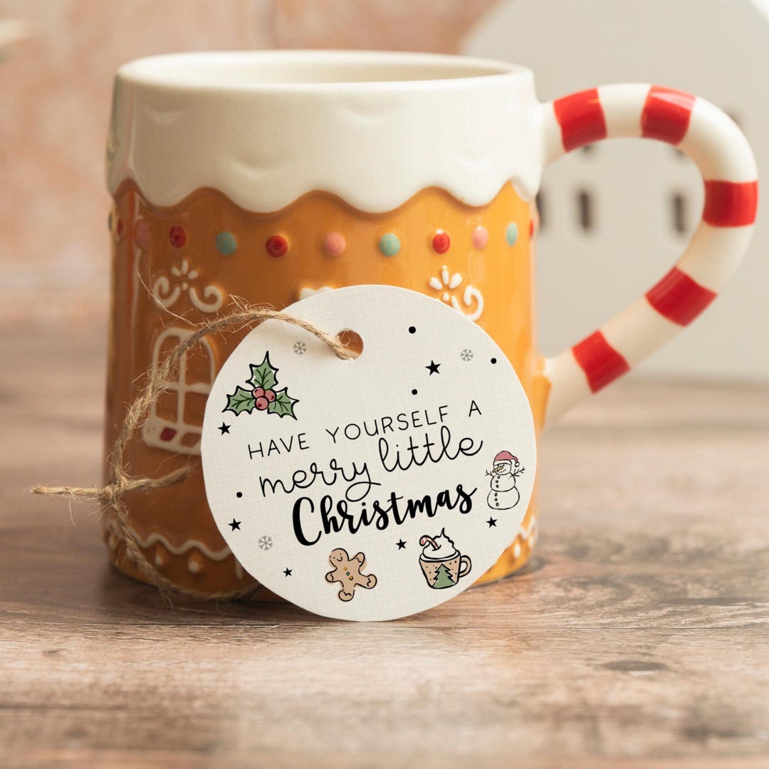 Merry Little Christmas Gift Tags Printable – Round Holiday Tags With ...
