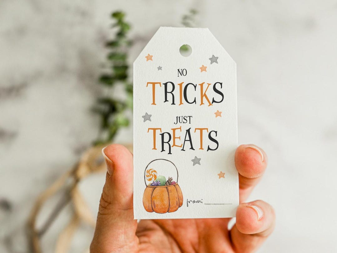 Halloween Treat Tag Printable Halloween Tag Gift Tags Trick or Treat ...