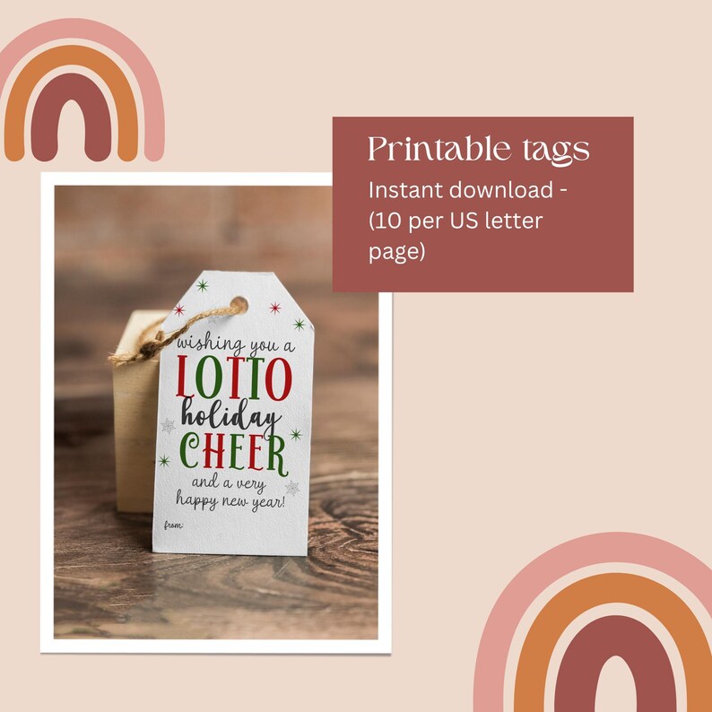 Holiday Lotto Ticket Gift Tag Printable – Christmas Favor Tag - Etsy