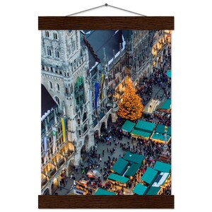 Marienplatz Christmas Market Poster With Hanger - Etsy
