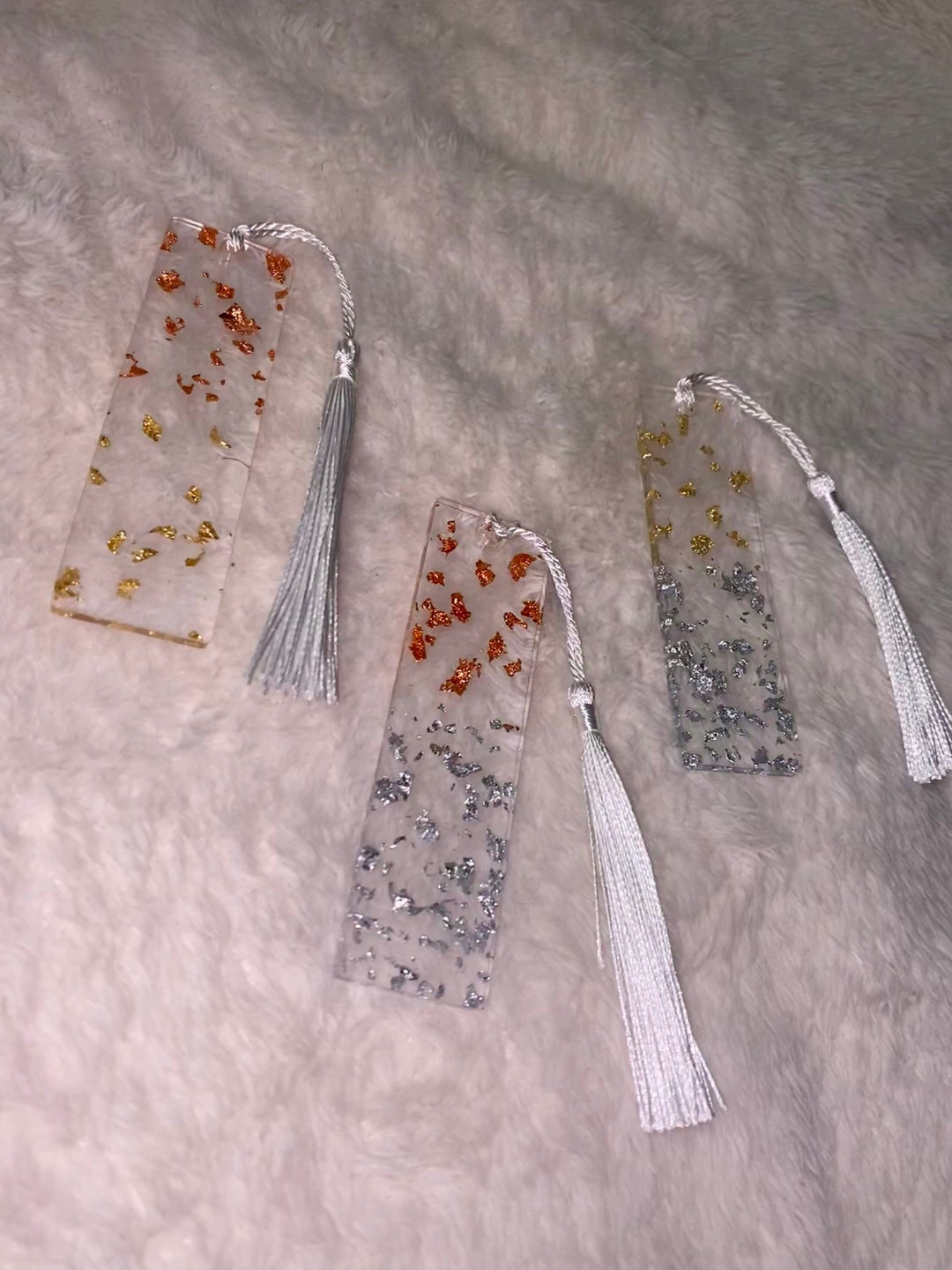 Mini Double Gold Leaf Bookmarks Gold Rose Gold Silver Customizable - Etsy