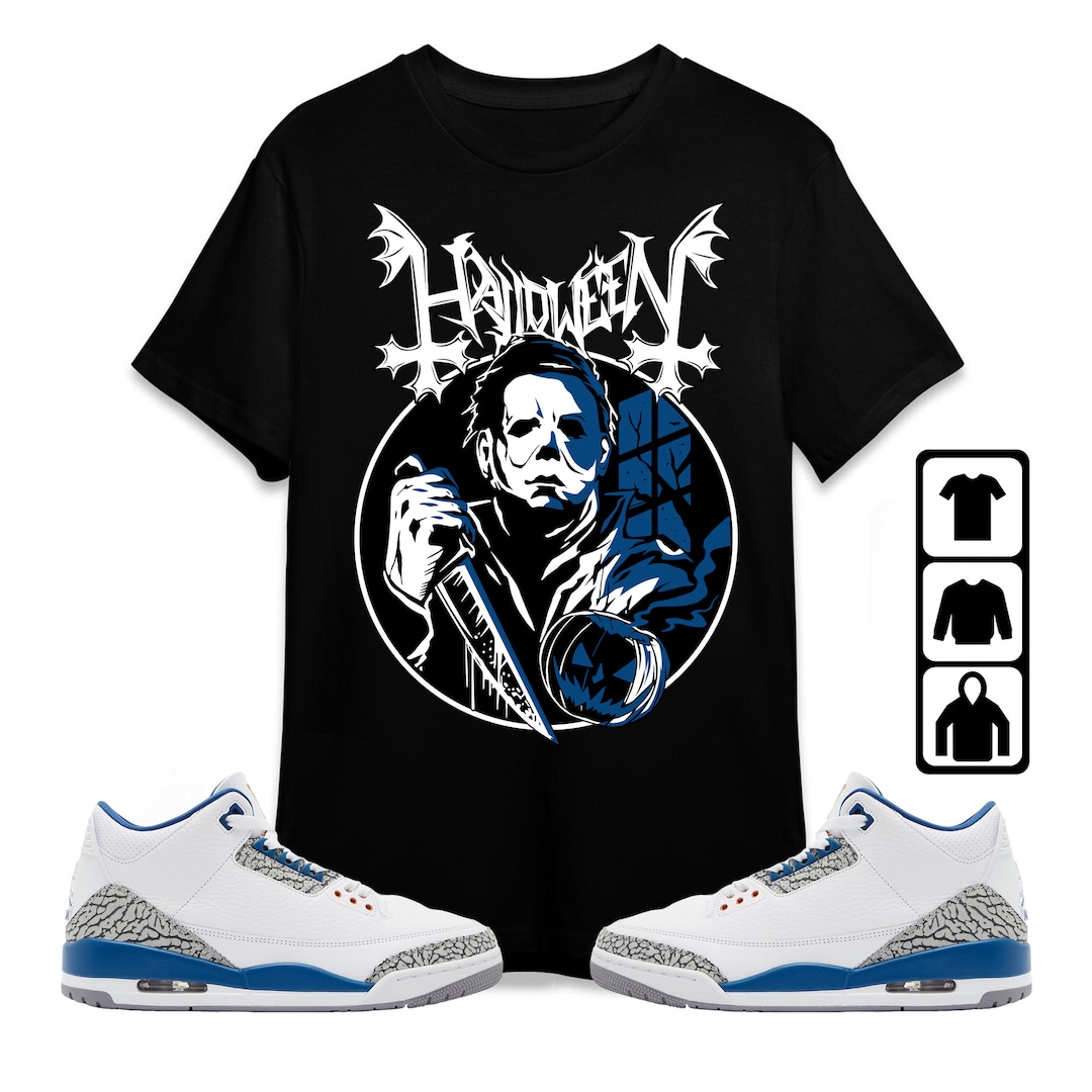 El Haddonfield Slasher Michael Myers camiseta Mid Jordan 3 - Etsy España