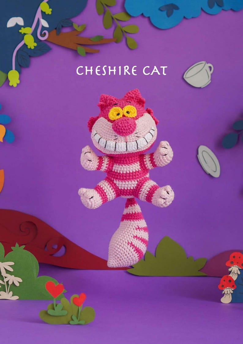 Grinning Cheshire Cat Crochet Pattern PDF | Alice in Wonderland ...
