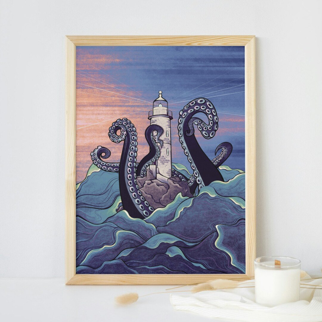 Art Print OFMD Kraken and the Lighthouse - Etsy