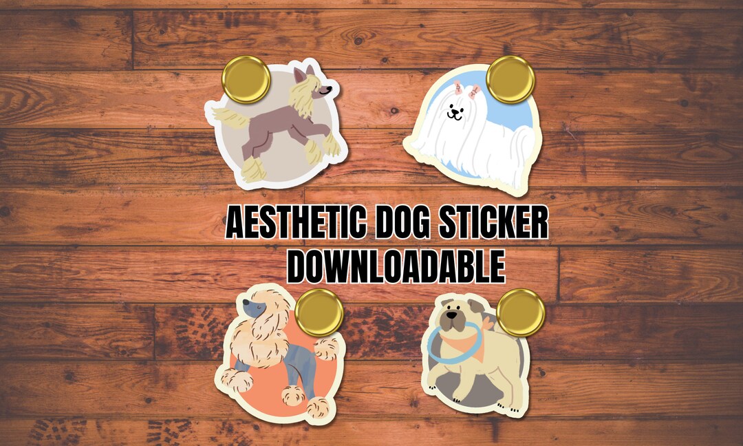 Aesthetic Dog Stickersdog Adorable Stickerstranparent PNG - Etsy