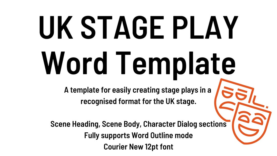 UK Stage Play Word Template - Etsy UK