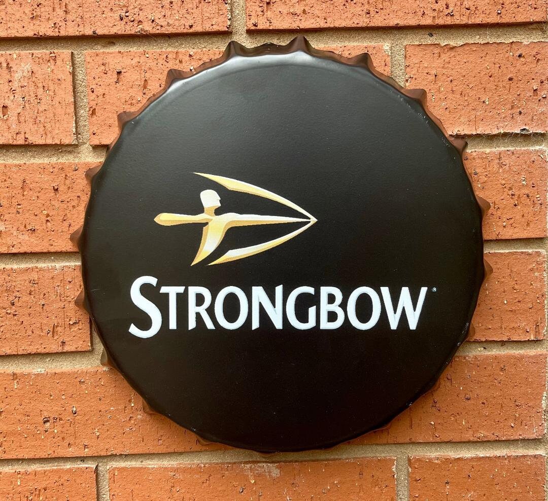 Strongbow Cider Metal Bottle Top Wall Sign 30cm Man Cave FREE UK ...