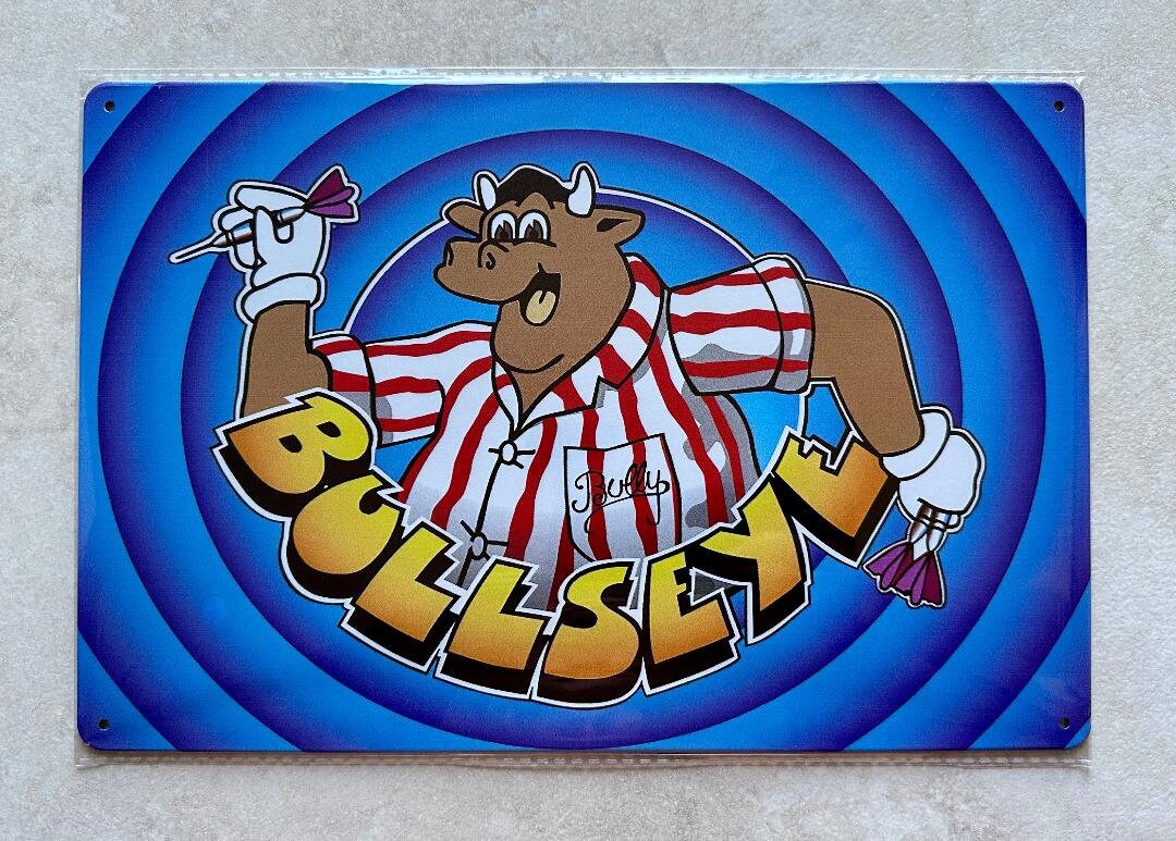 Bullseye 80's Game Show Metal Sign Man Cave Bar Garden Pub Bar Darts 20 ...
