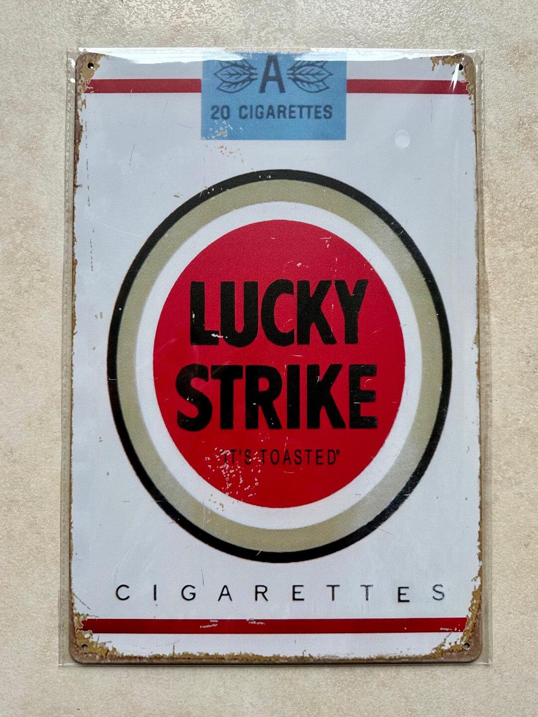 Lucky Strike Cigarettes Metal Sign Man Cave Bar Garden Pub It's Toasted ...