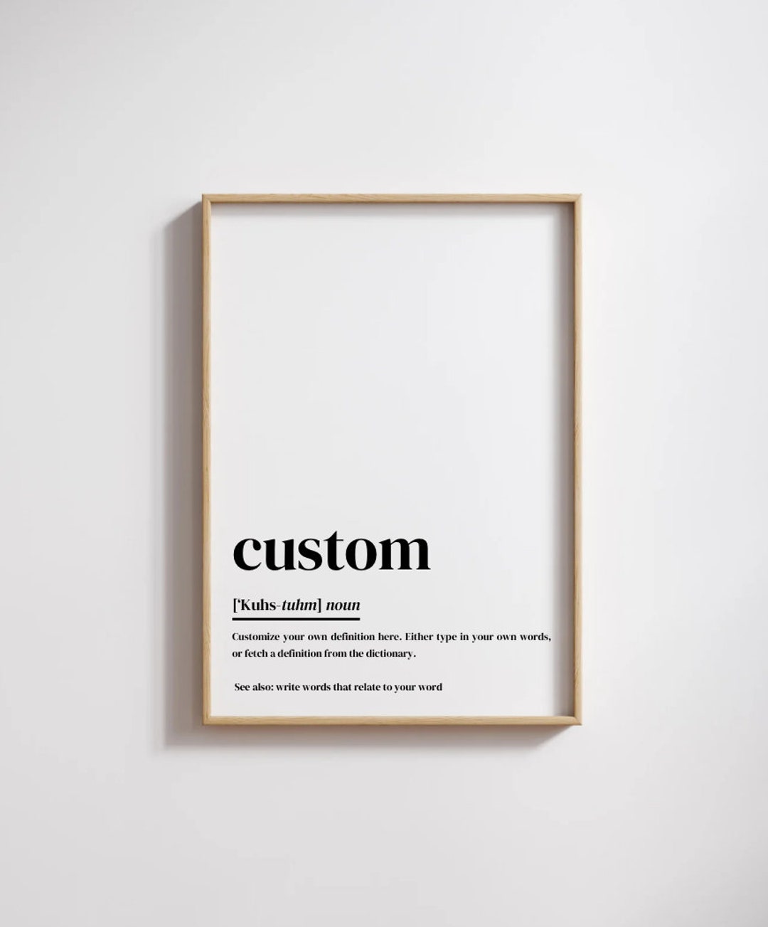 Digital Custom Definition Print Template, Personalized Gift, Definition ...