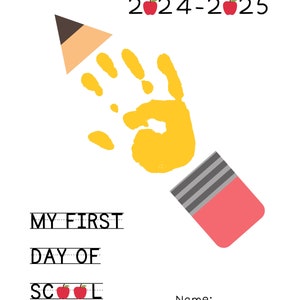 First Day of School Handprint Craft Back to School Printable Memory ...