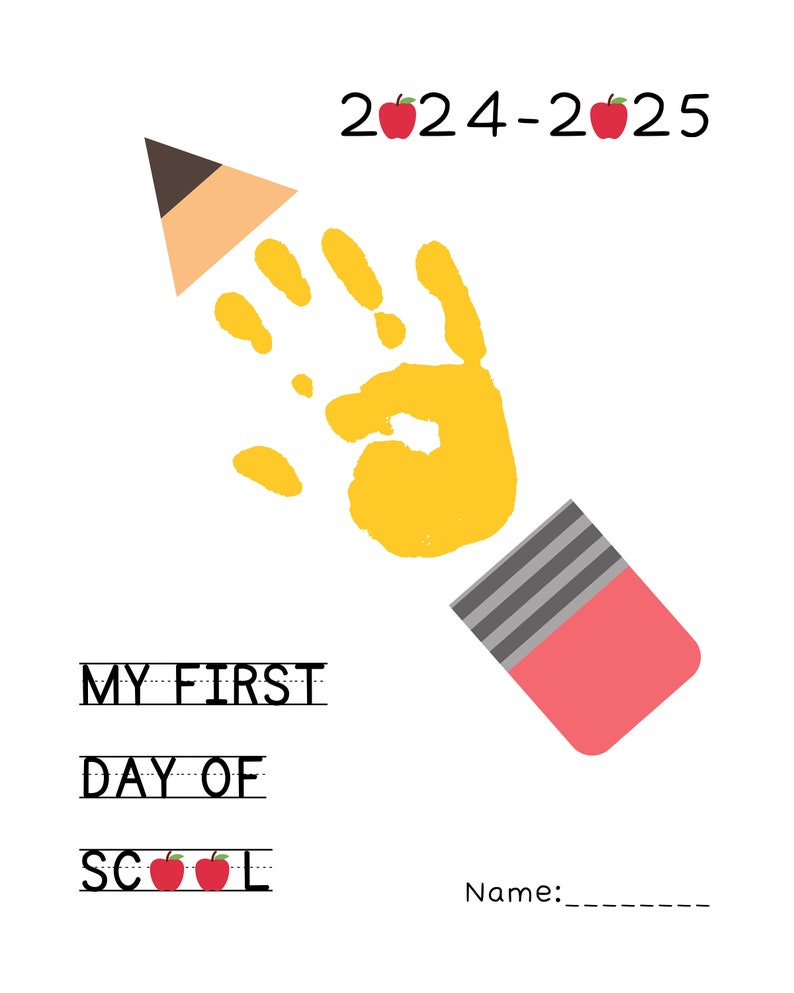 First Day of School Handprint Craft Back to School Printable Memory ...
