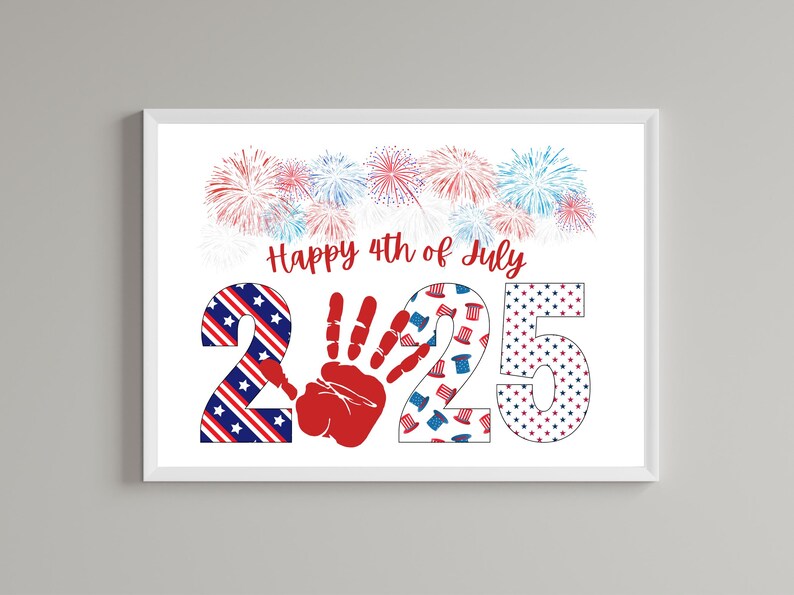 4th of July Handprint Craft Keepsake, Patriotic Handprint Art Activity ...