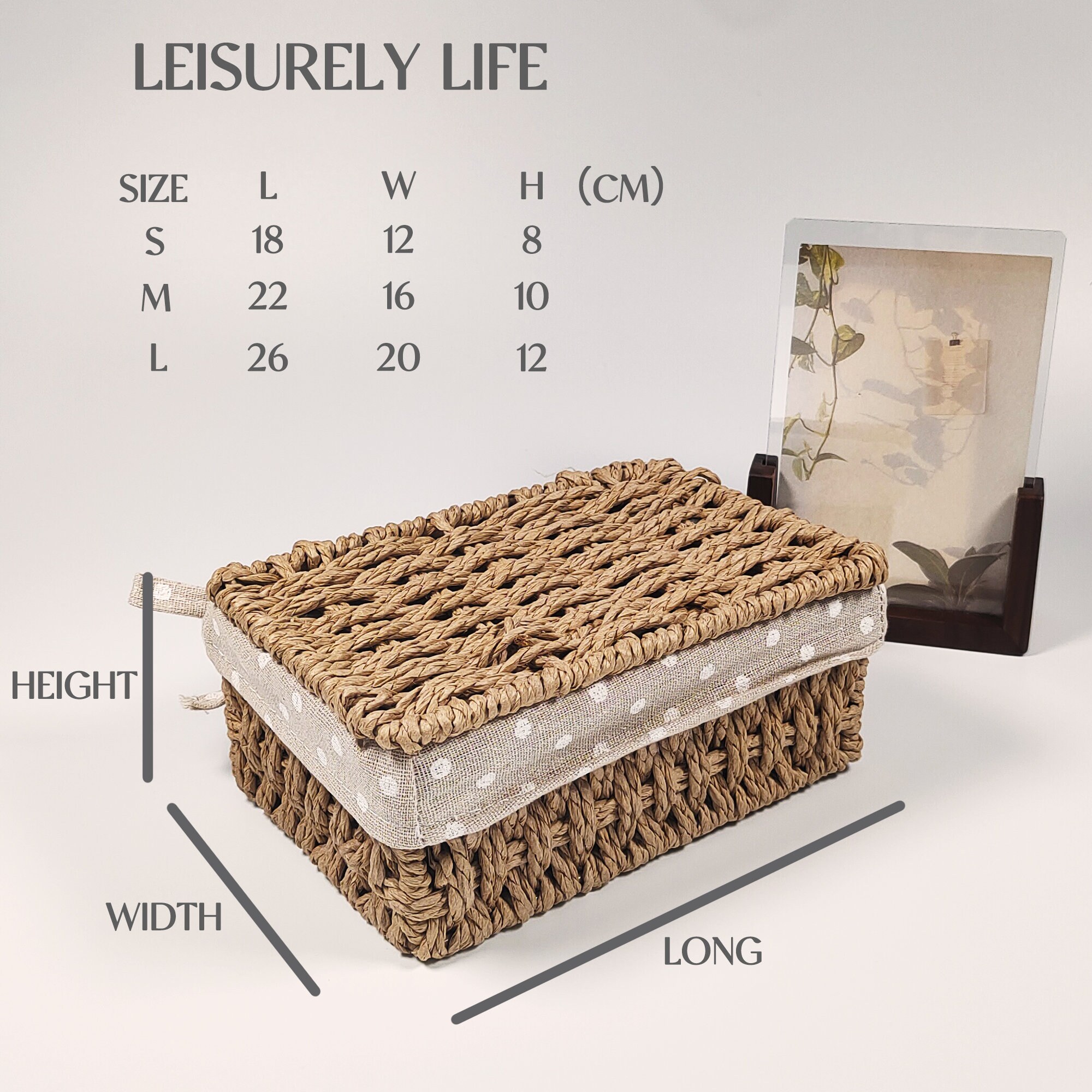Woven Seagrass Basket With Lid Natural Storage Baskets Shelf Basket ...